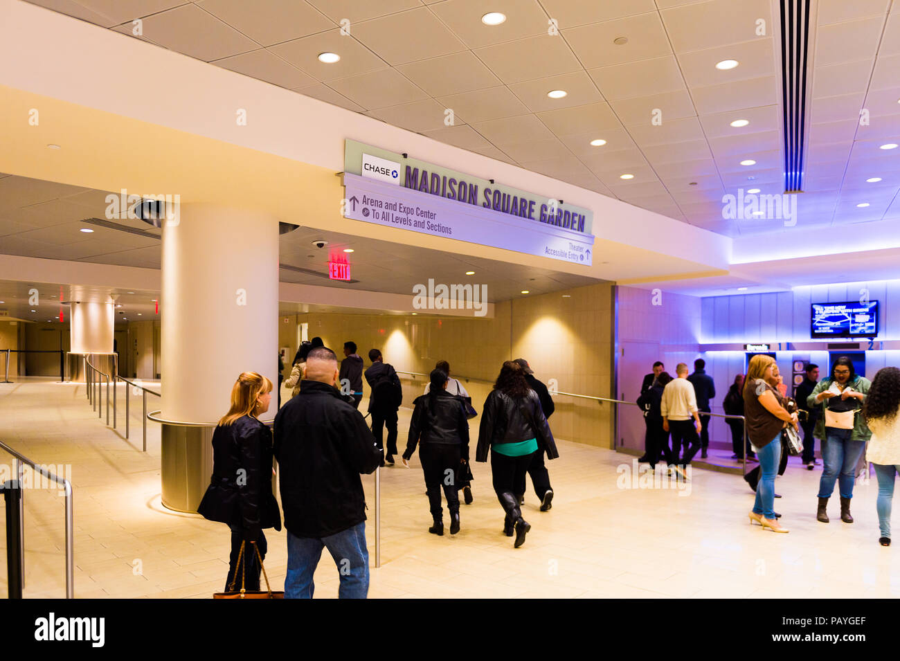 NEW YORK, USA - OCT 8, 2015: Interior of the Madison Square Garden, New ...