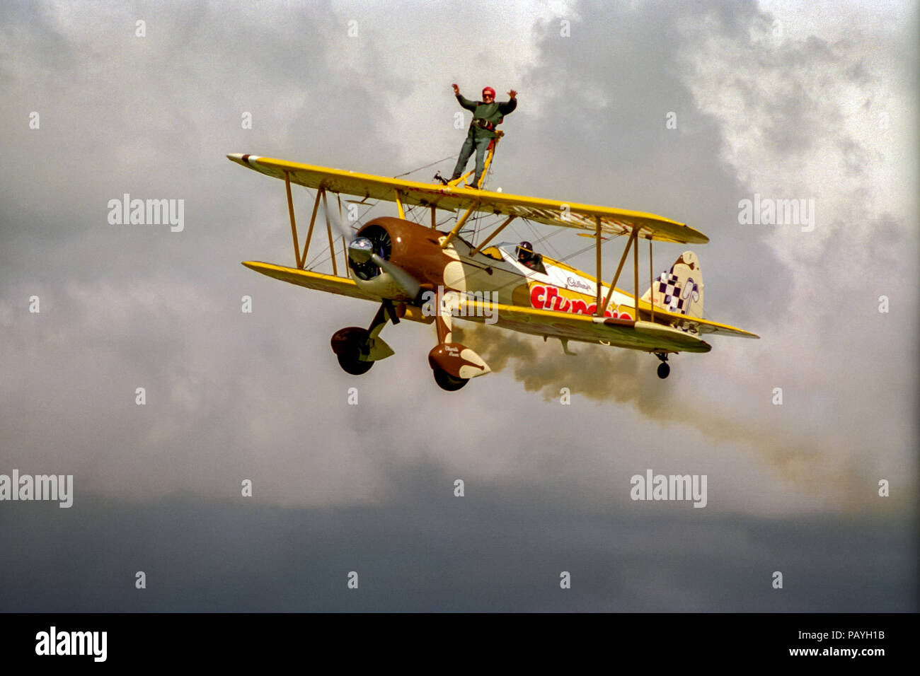 84-year-old wing walker, Leslie Seales, at Shoreham Airport Stock Photo ...