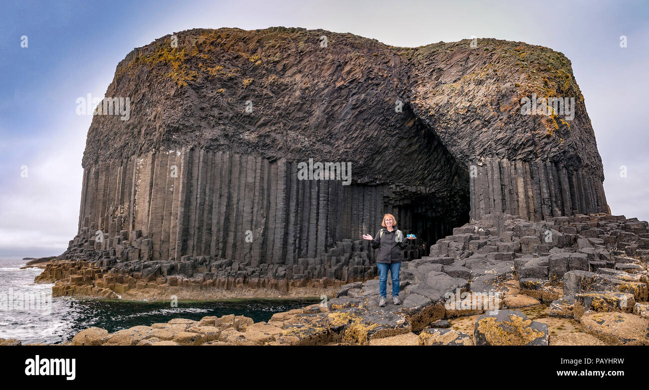 The island of Staffa and Fingals cave. Argyll Scotland Stock Photo - Alamy