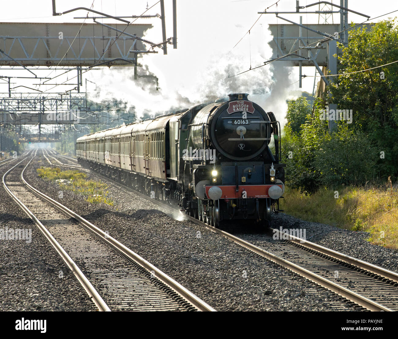 A1 Steam Locomotive 60163 Tornado thunders through Acton Bridge in ...