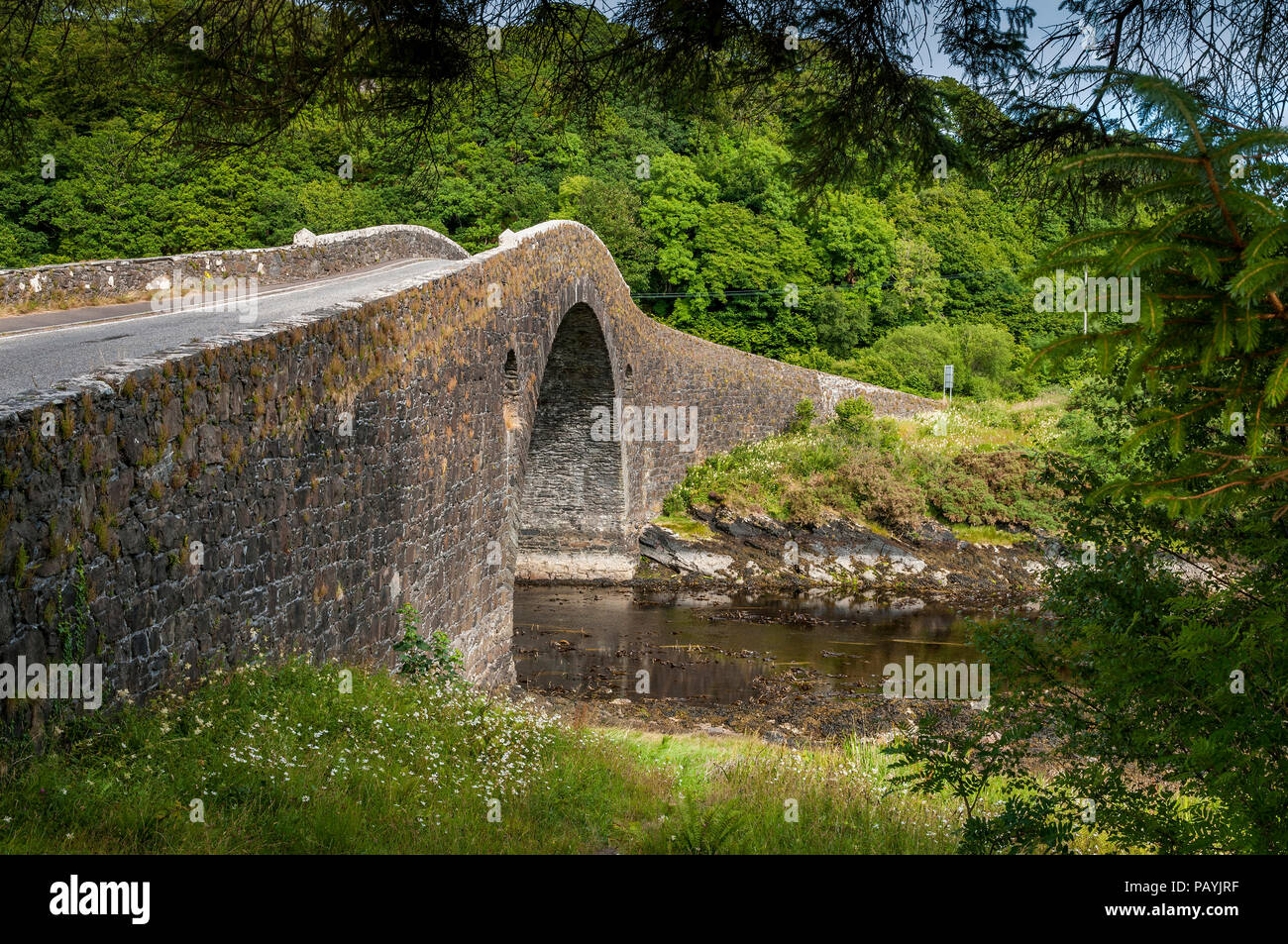 The Clachan Bridge is a single-arched, hump-backed, masonry bridge ...