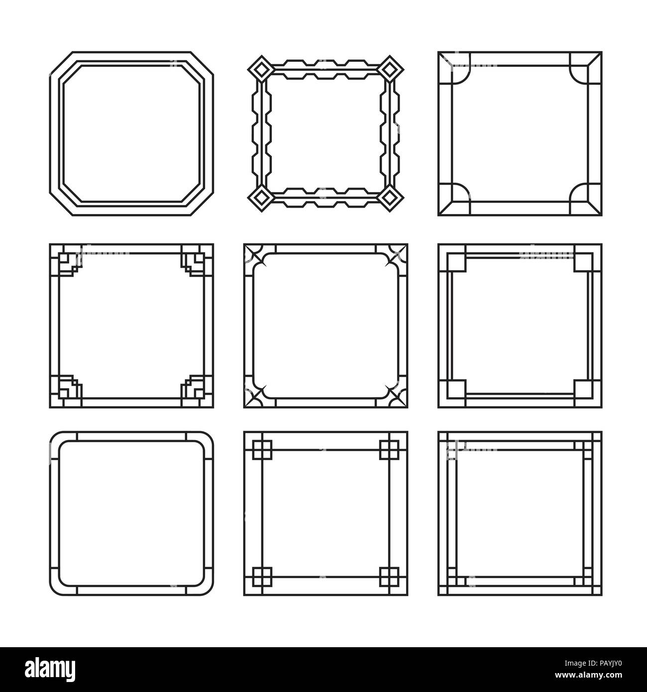 Asian frame ornament, pattern brush ,korean, chinese, japanese vector ...