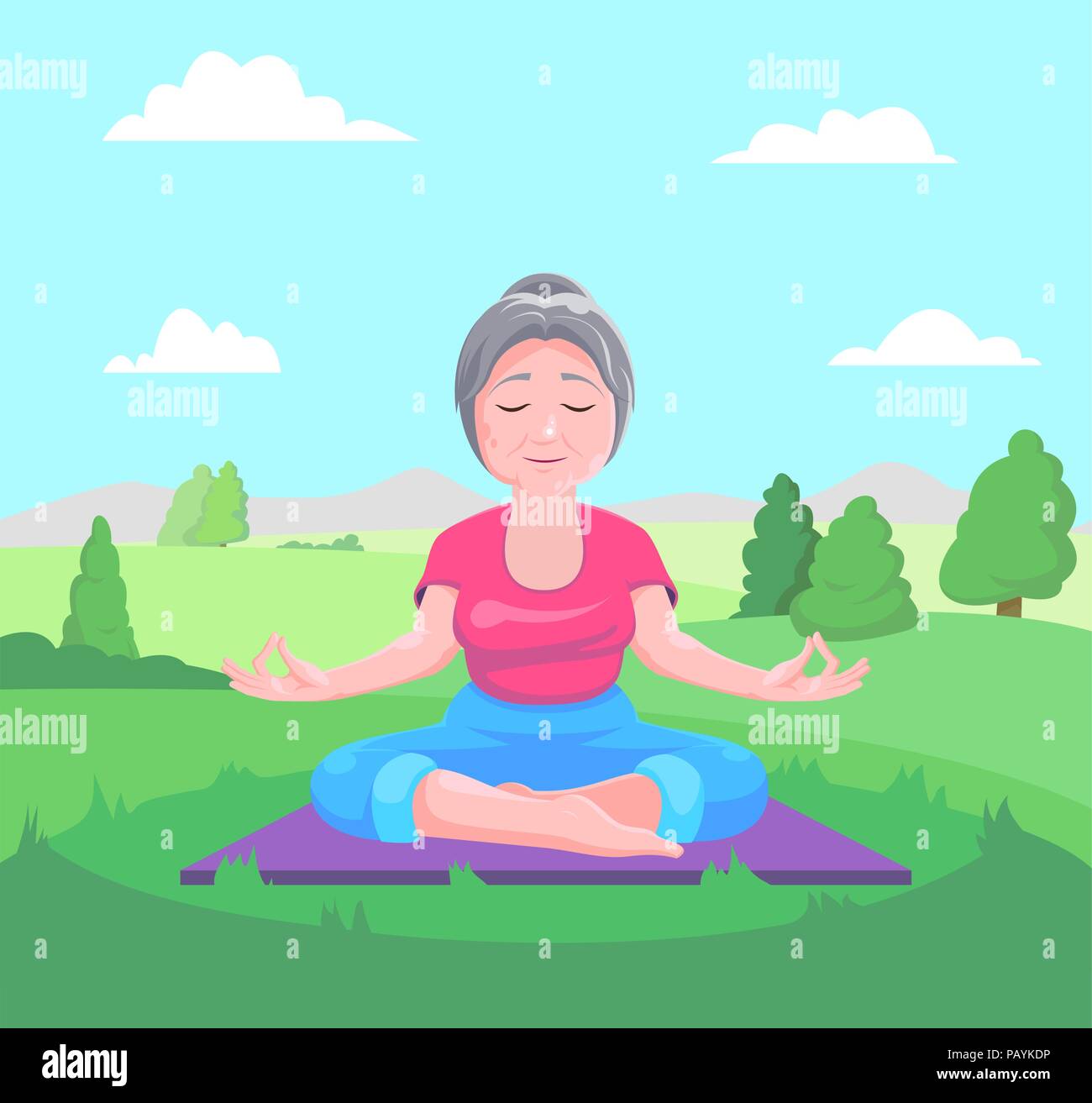 Banner active senior woman Stock Vector Images - Alamy