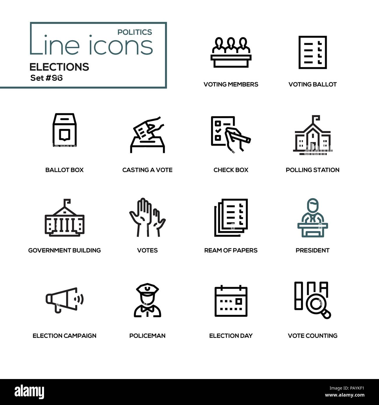 Vote elections line vector Stock Vector Images - Alamy