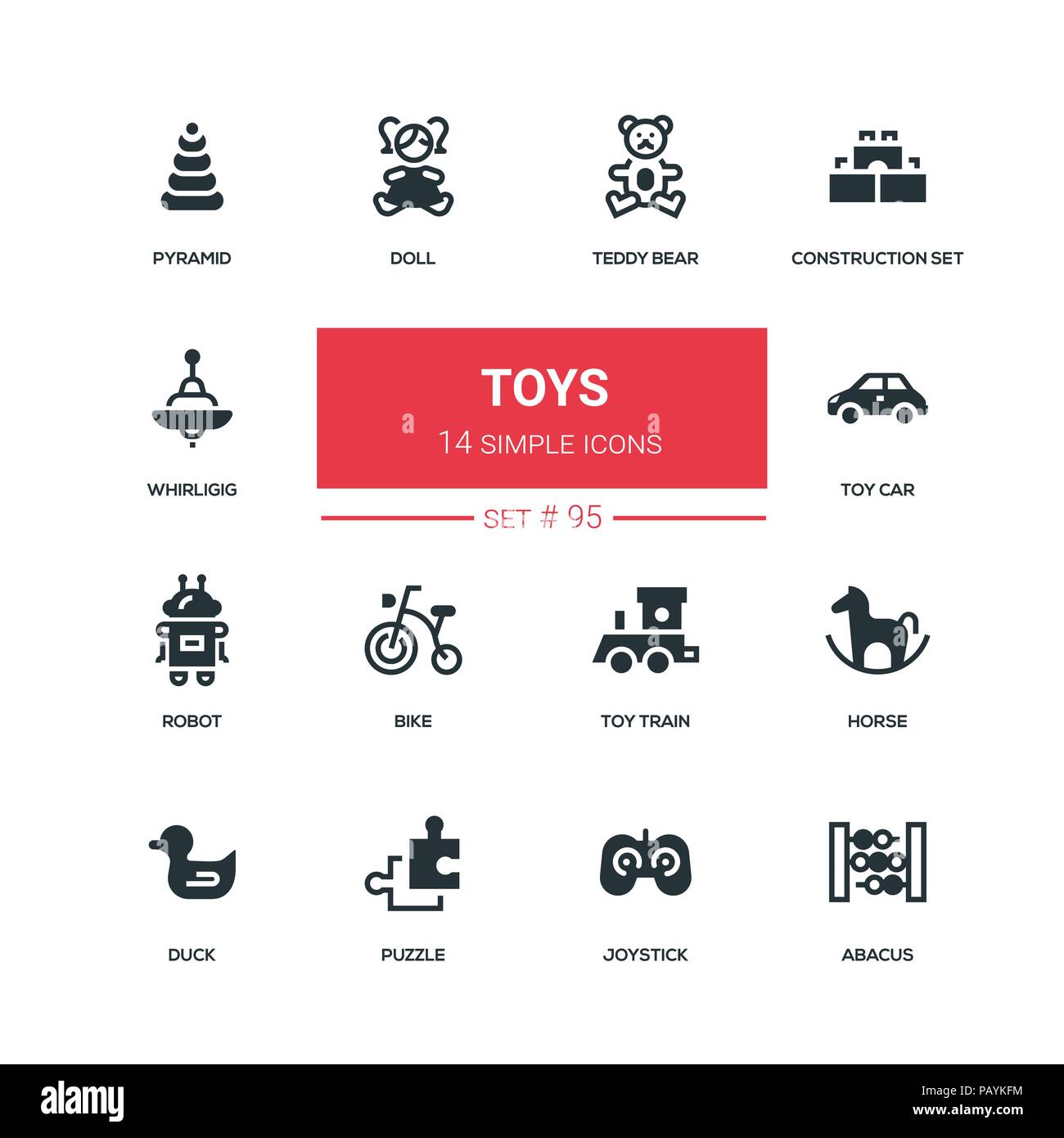 Toys - flat design style icons set Stock Vector Image & Art - Alamy