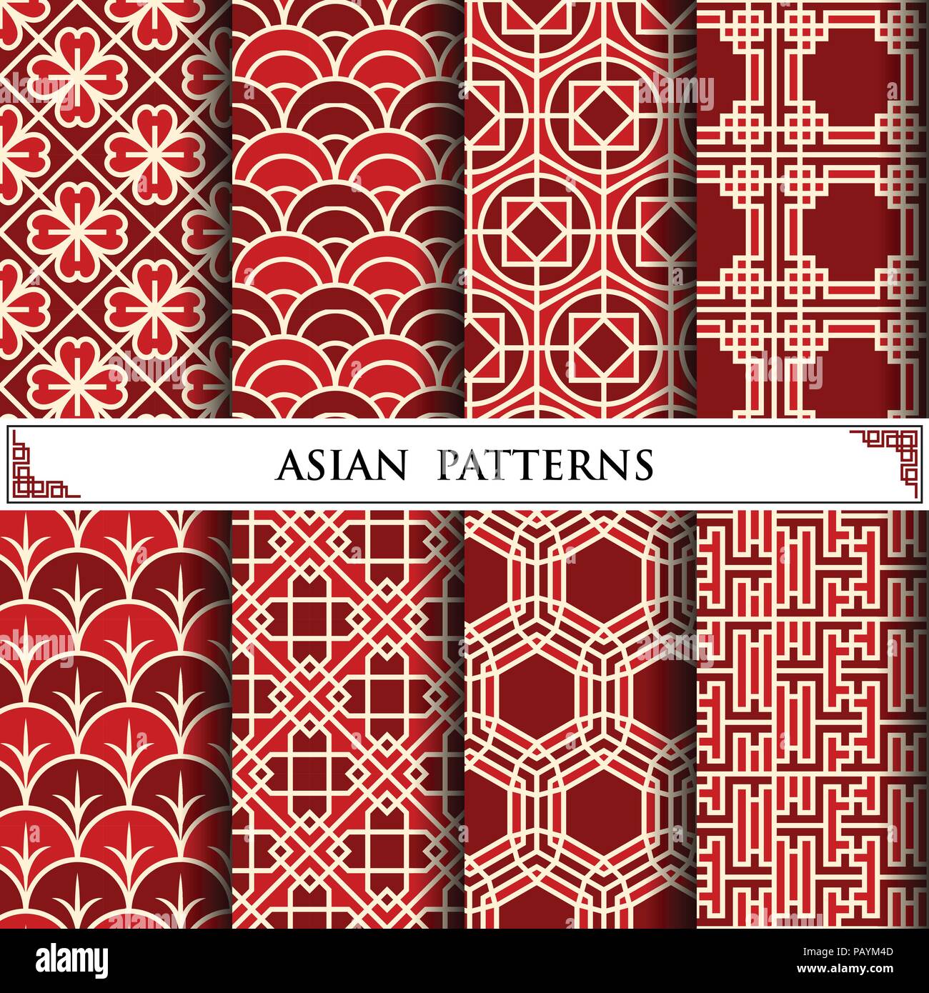 Asian vector pattern for web page background and surface textures Stock ...