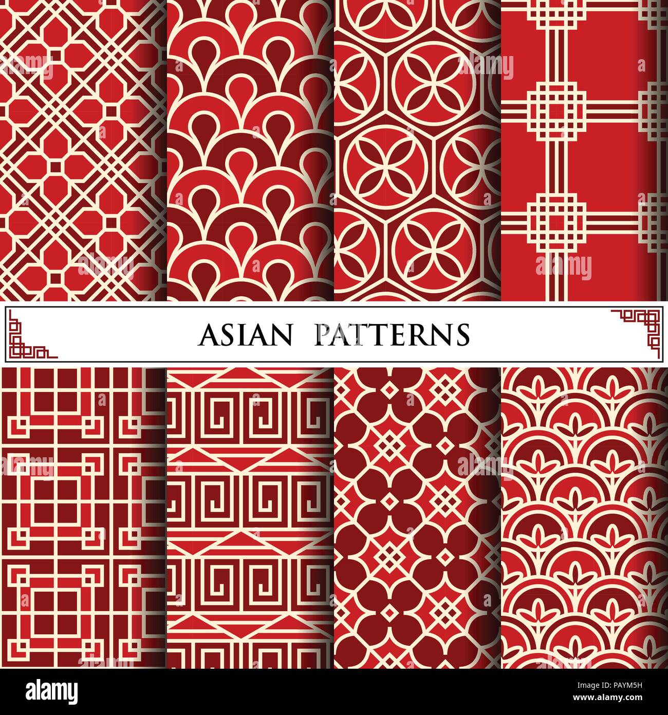 Asian vector pattern for web page background and surface textures Stock ...