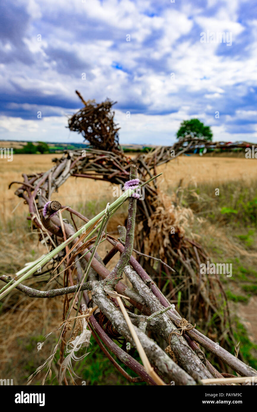Whicker or Reed Figures, Rollright Stones, Chipping Norton, UK Stock ...
