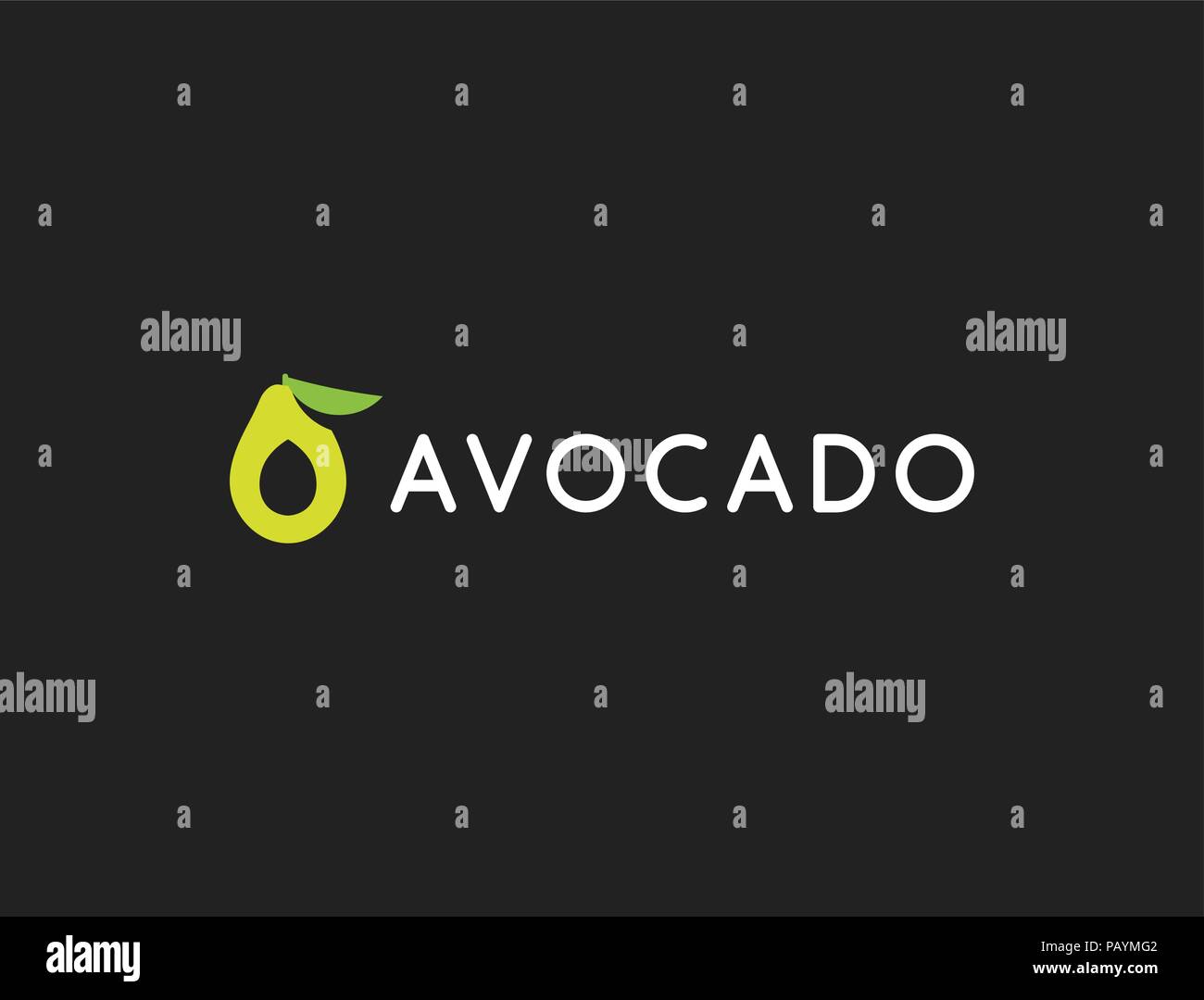 Avocado logo template, vector icon, modern design. Fruit food green ...