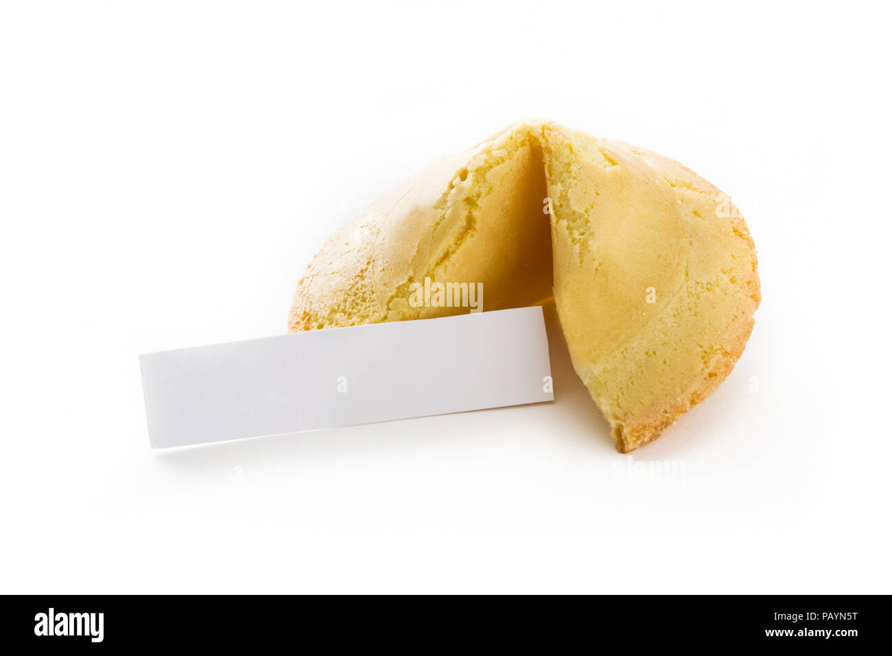 Fortune cookie with paper for text isolated on white background Stock ...