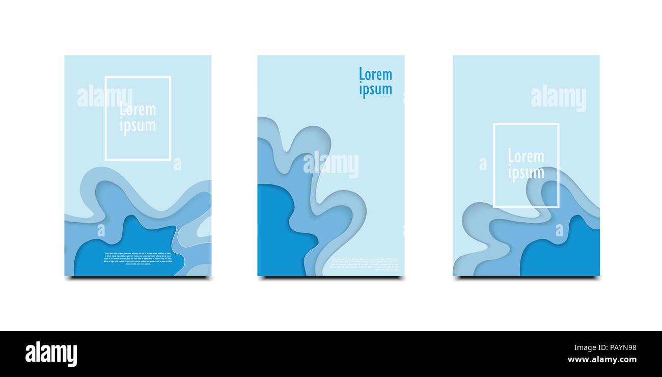 3D water splash abstract background with paper cut shapes design for ...