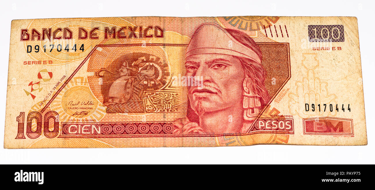 100 peso mexican bank note hi-res stock photography and images - Alamy