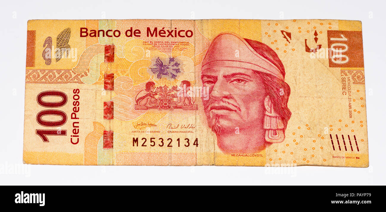 100 peso mexican bank note hi-res stock photography and images - Alamy