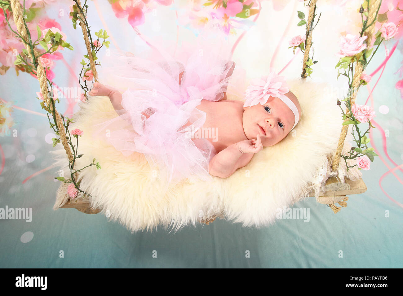4 week old baby girl Stock Photo - Alamy