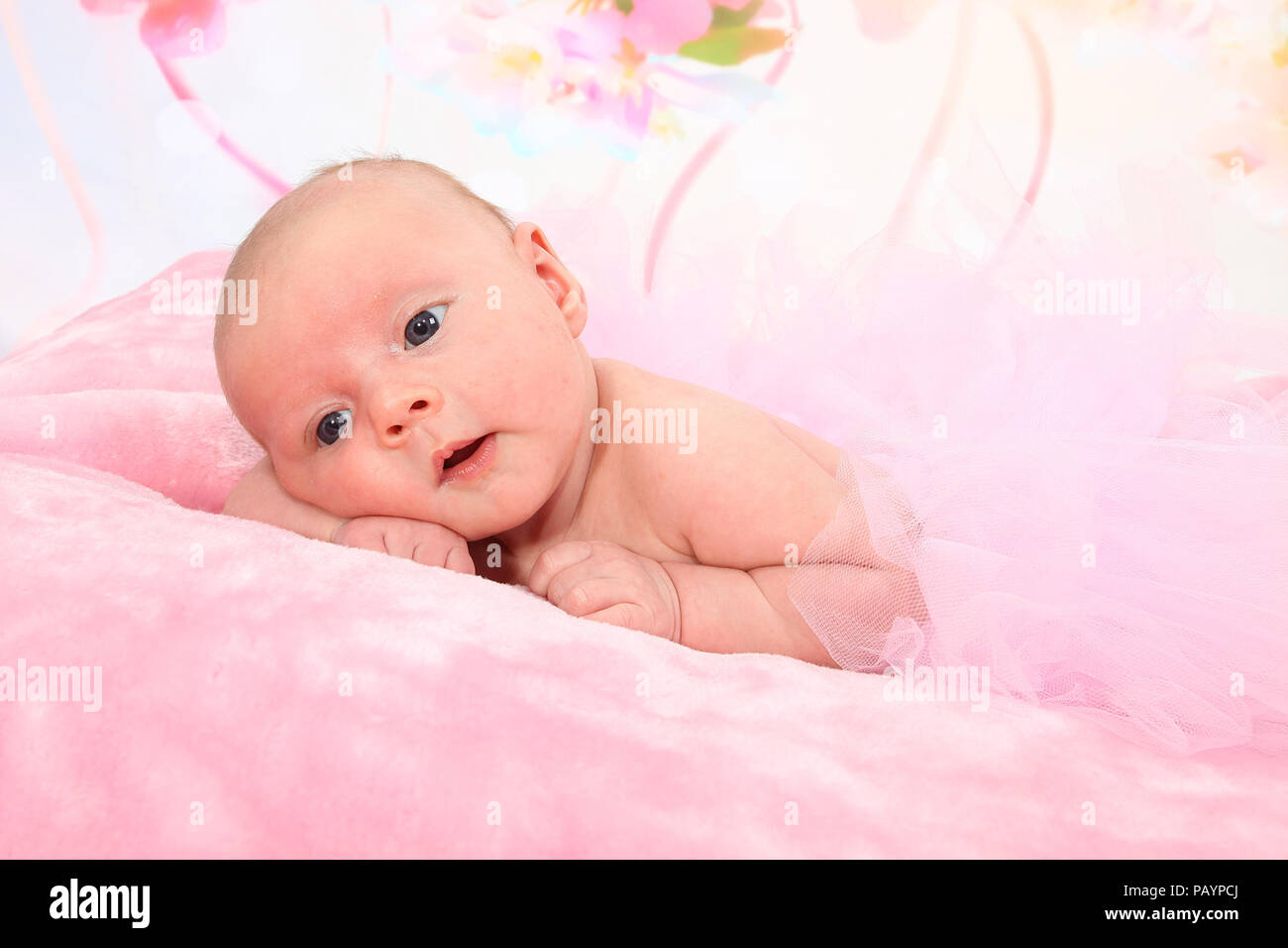 4 week old baby girl Stock Photo - Alamy