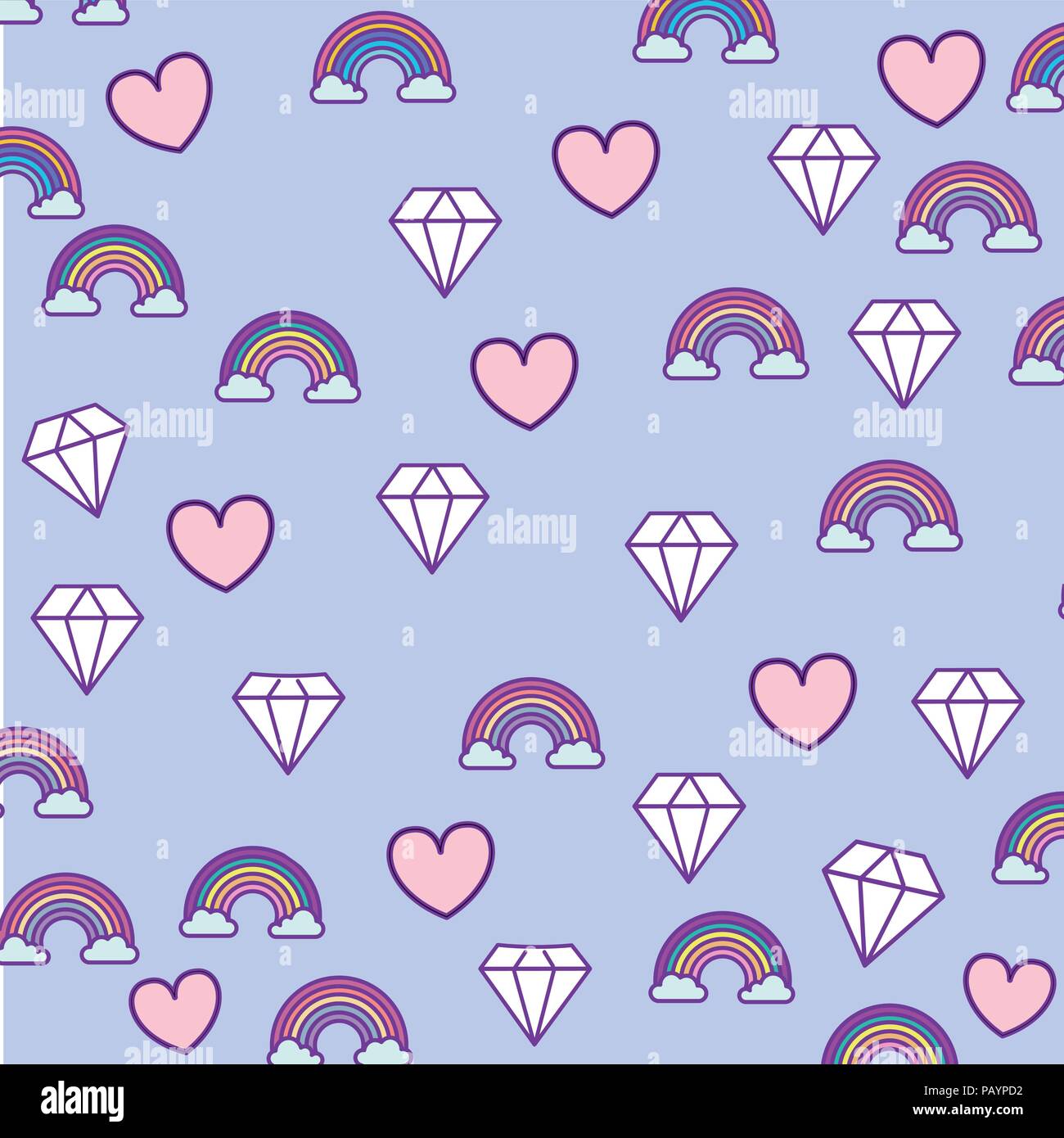 background of rainbow and diamonds pattern, vector illustration Stock ...