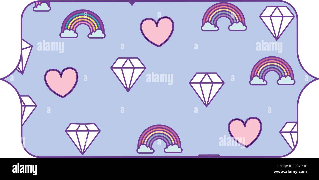 banner with rainbow and diamonds pattern over background, vector ...