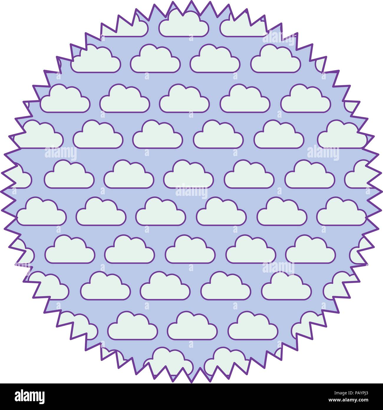 seal stamp with clouds pattern over background, vector illustration ...