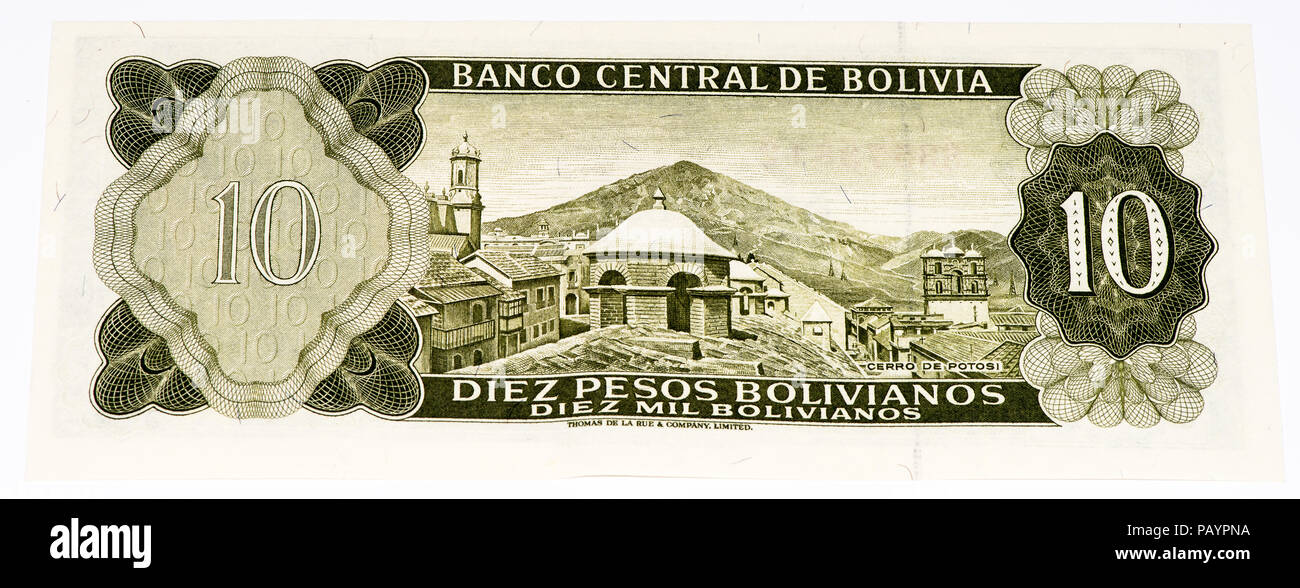 10 bolivianos bank note hi-res stock photography and images - Alamy