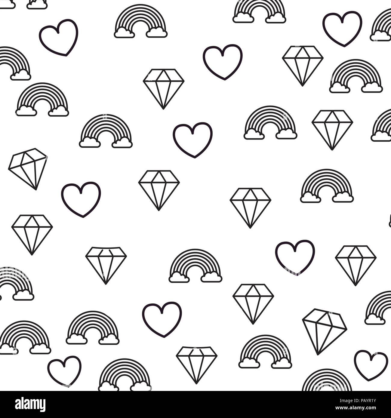 background of rainbow and diamonds pattern, vector illustration Stock ...
