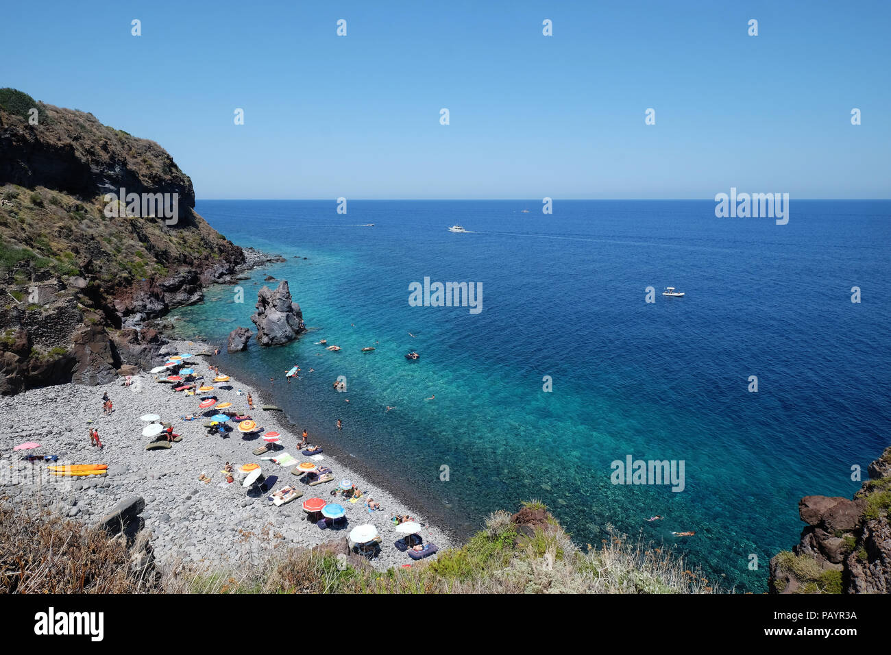 Punta Scario beach, Aeolian Islands Salina,Sicily,Italy Stock Photo - Alamy