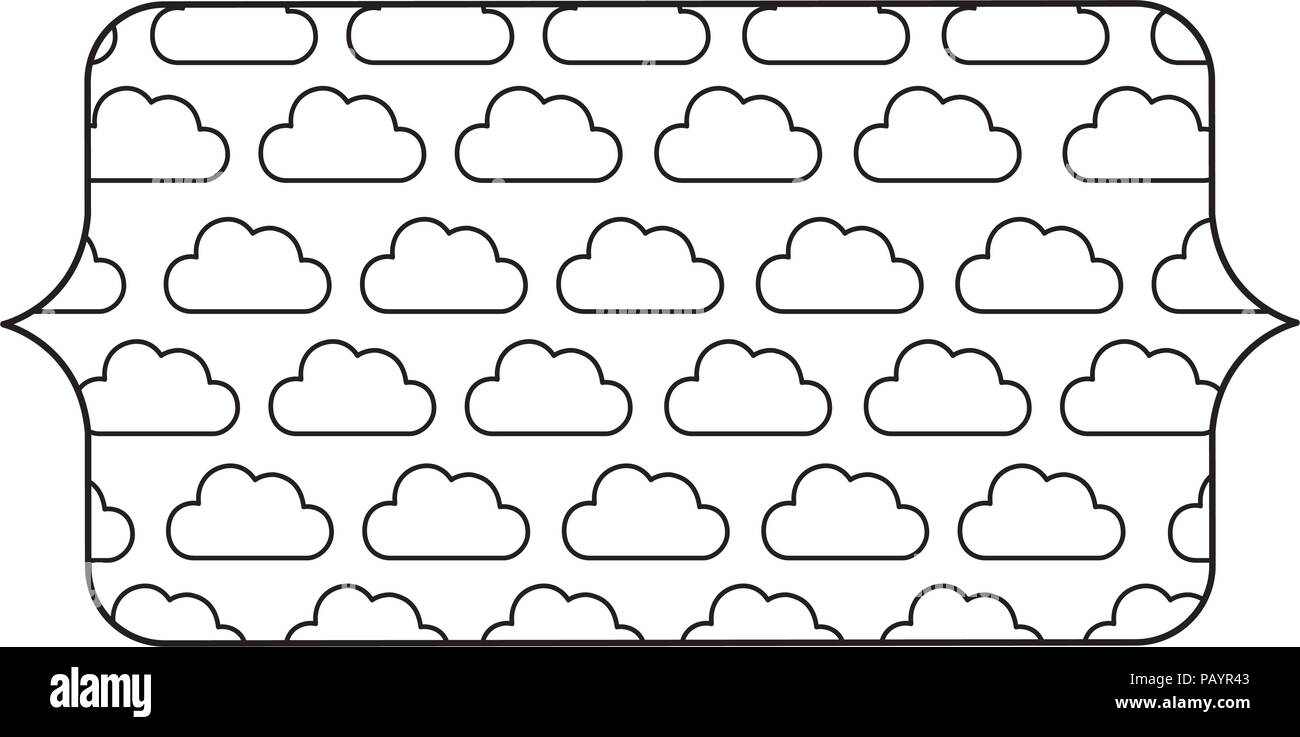 banner with clouds pattern over background, vector illustration Stock ...