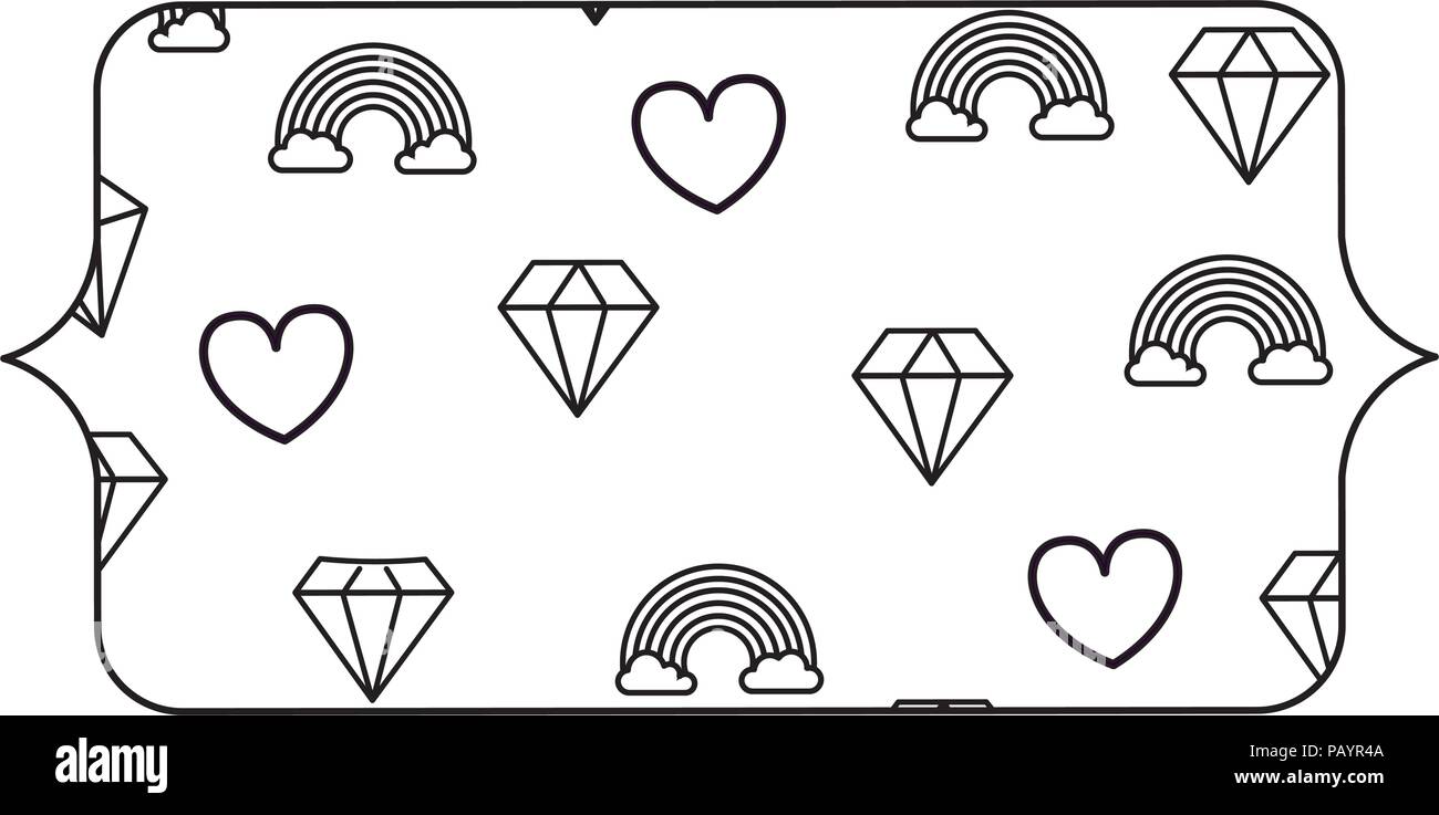 banner with rainbow and diamonds pattern over background, vector ...