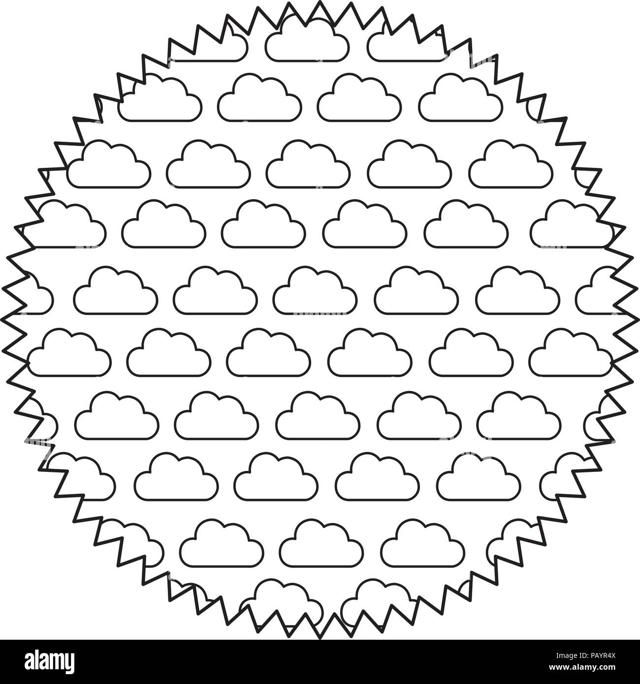 seal stamp with clouds pattern over background, vector illustration ...