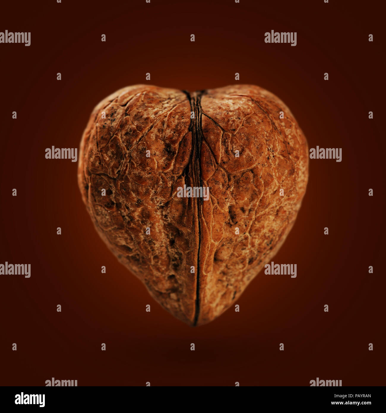 Heart Shaped Walnut With Clipping Path Stock Photo - Alamy