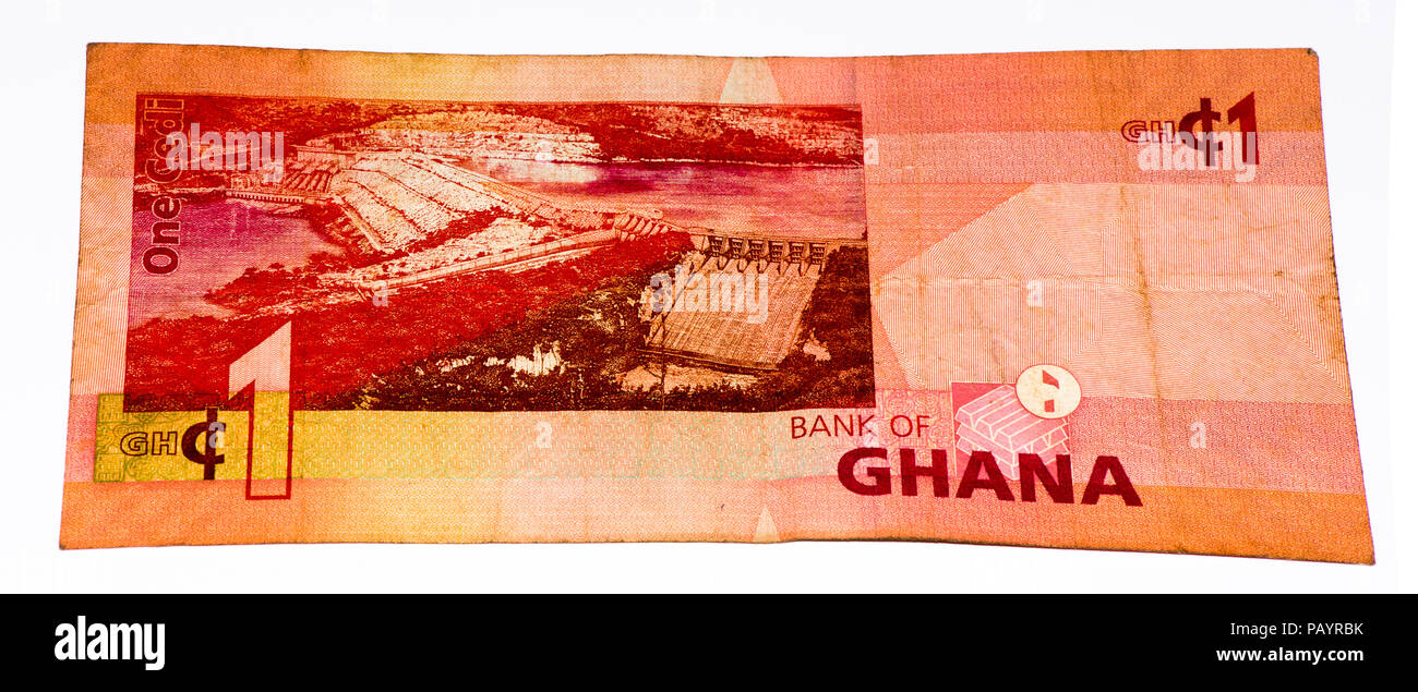 1 Ghana cedi bank note. Ghana cedi is the national currency of Ghana ...