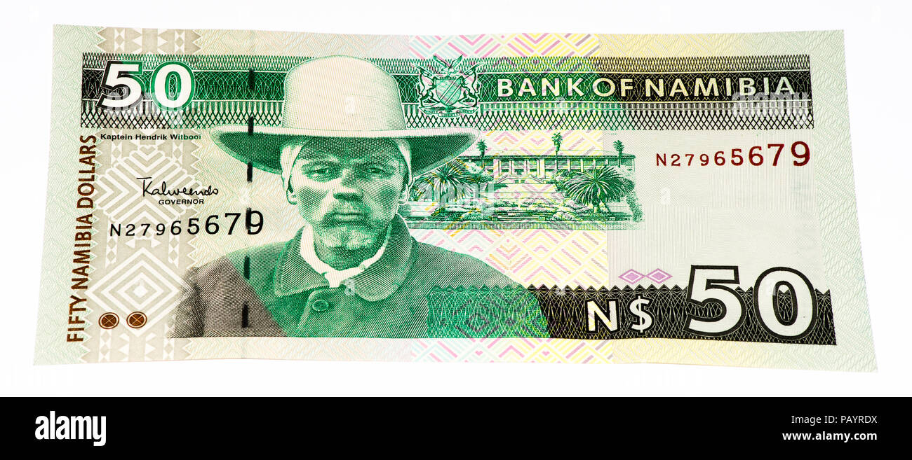 50 Namibian dollars bank note of Namibia. Namibian dollars is the ...