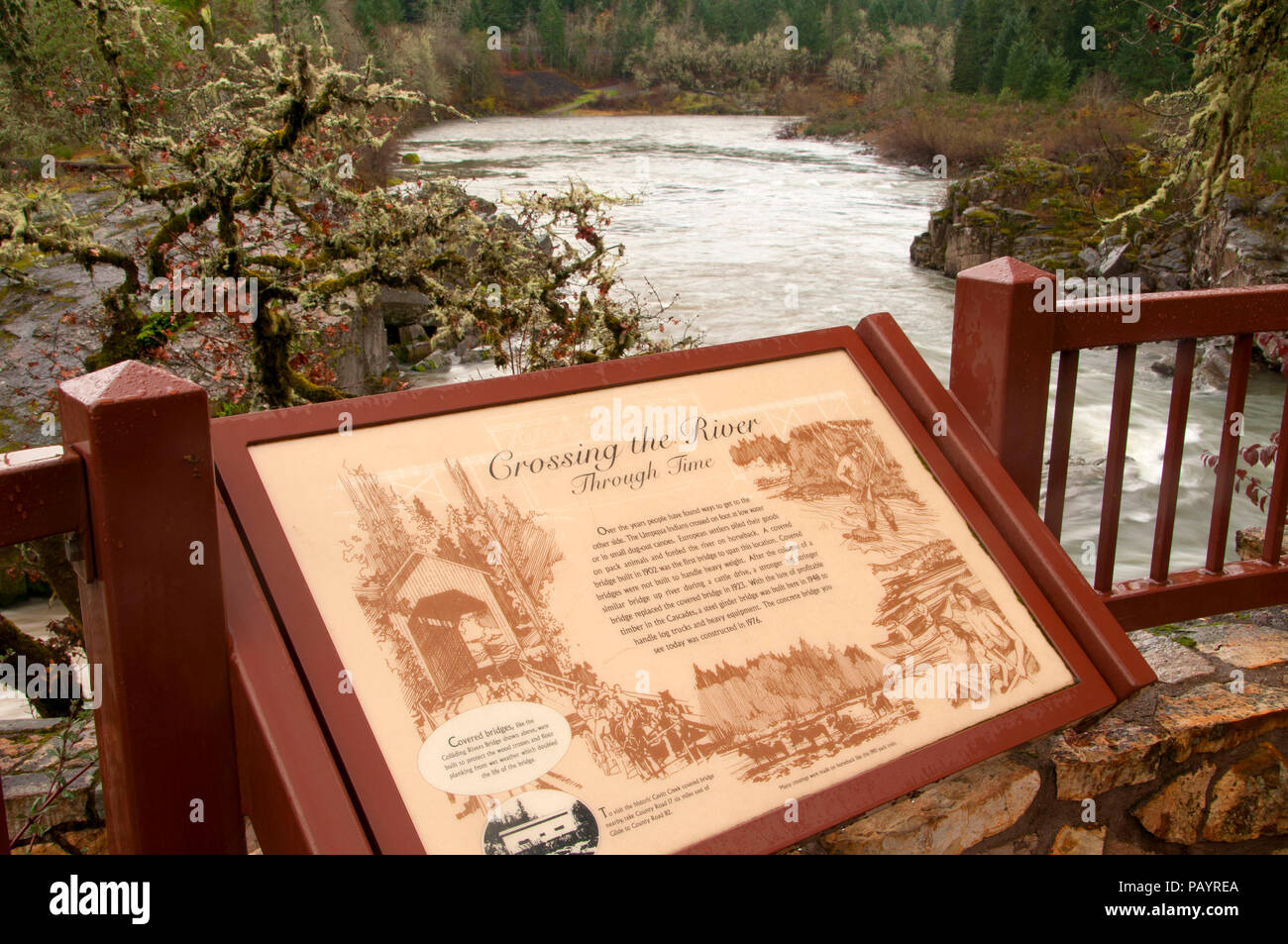 Colliding Rivers with interpretive board, Rogue-Umpqua National Scenic ...