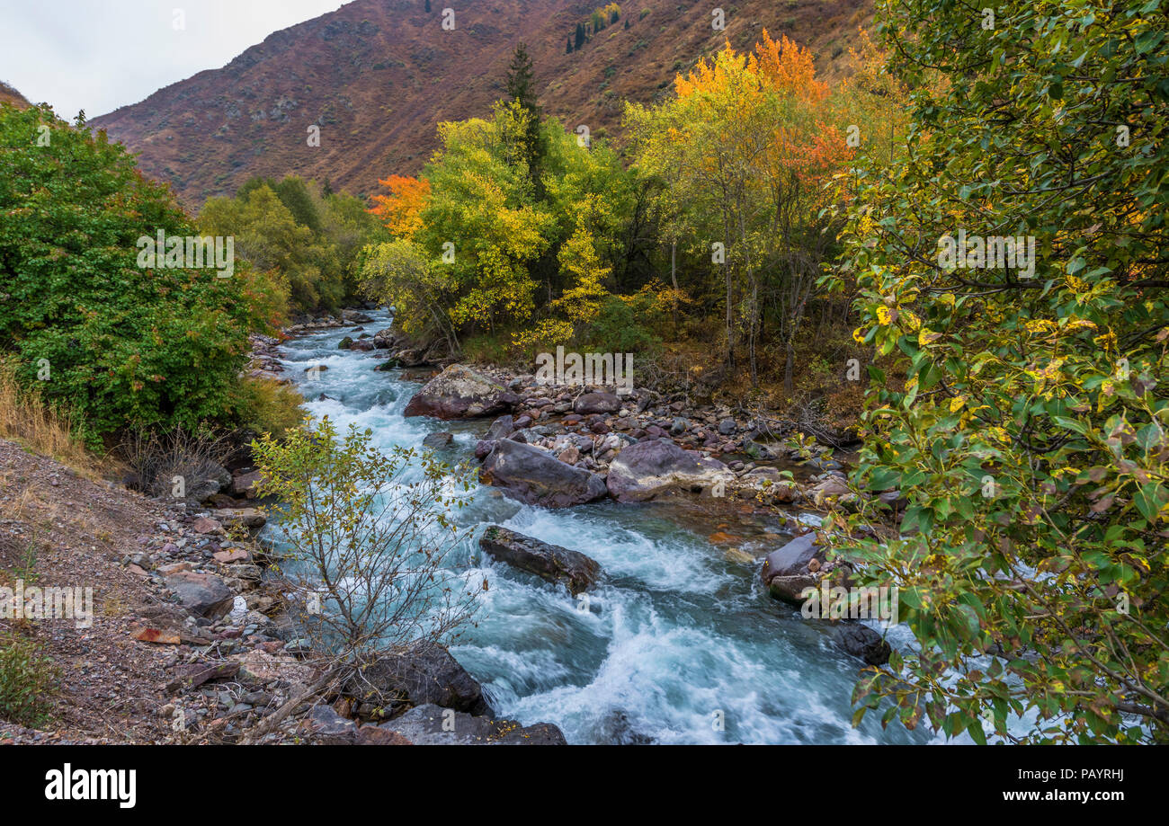 Autumn in Almaty region, Kazakhstan. Turgen river Stock Photo - Alamy