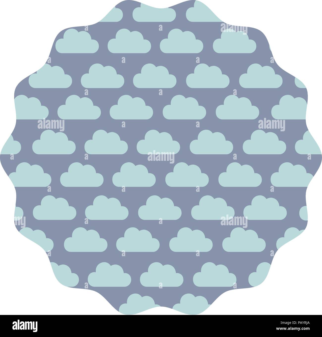 circular frame with clouds pattern over background, vector illustration ...