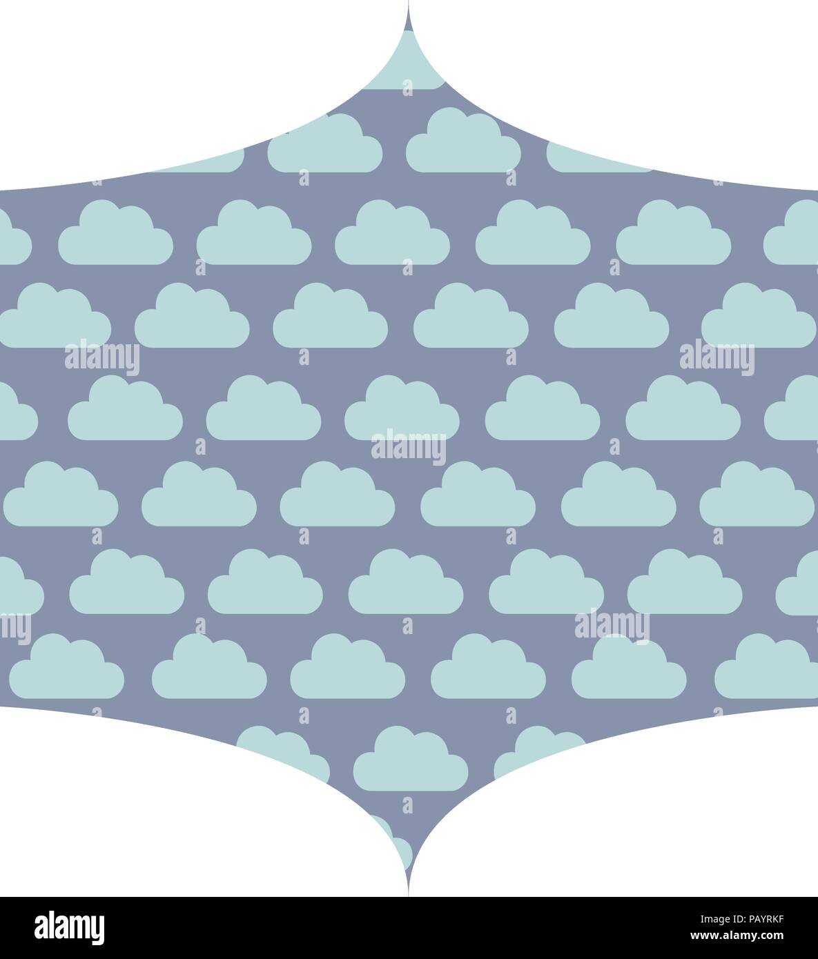 decorative frame with clouds pattern over background, vector ...