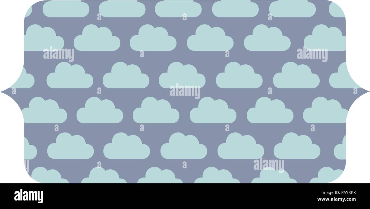 banner with clouds pattern over background, vector illustration Stock ...