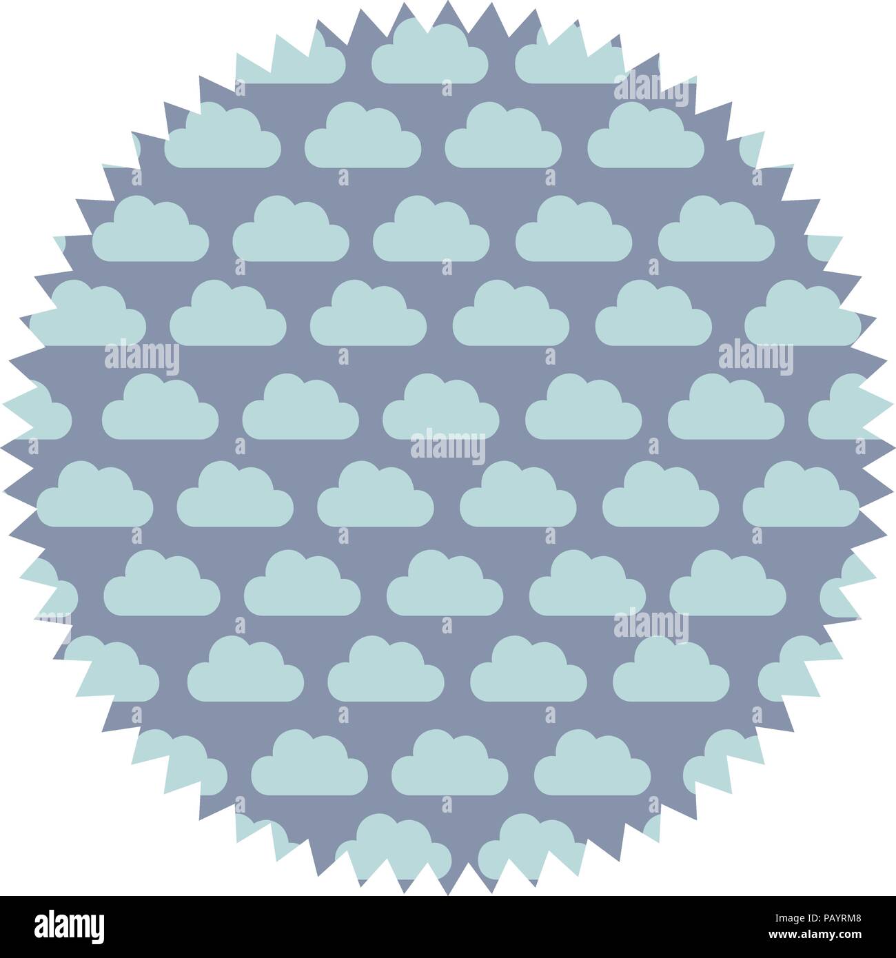 seal stamp with clouds pattern over background, vector illustration ...
