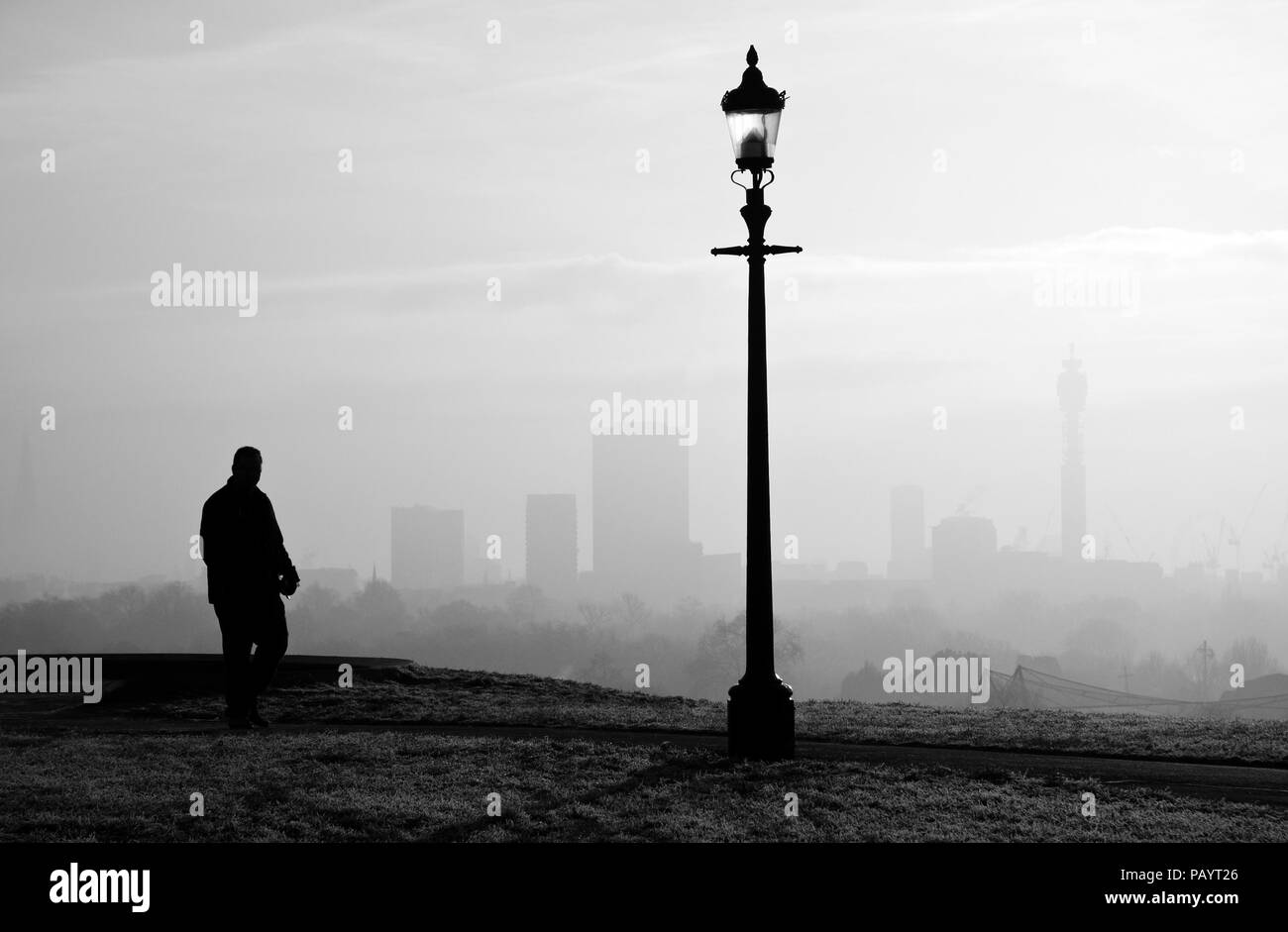 Lamp post silhouette Black and White Stock Photos & Images - Alamy