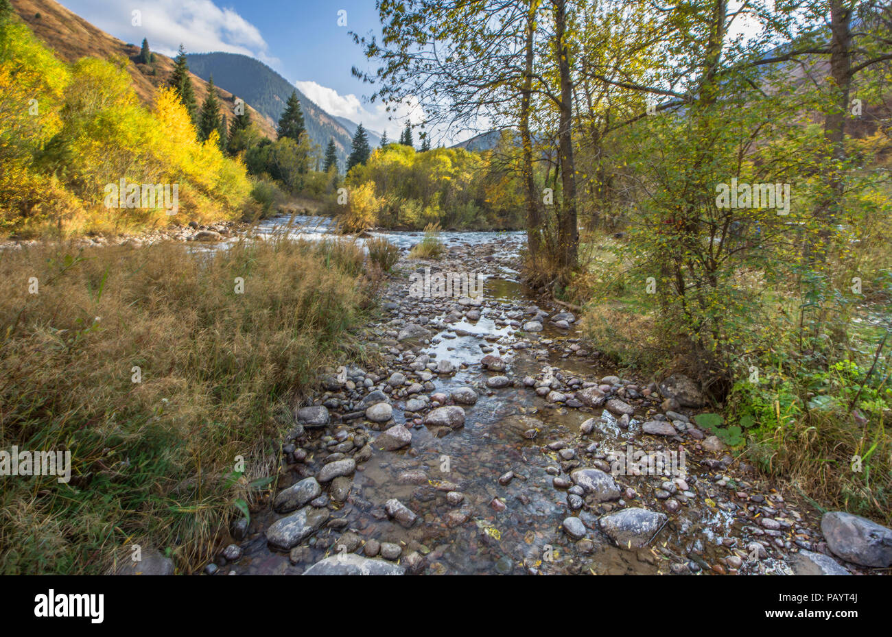 Autumn in Almaty region, Kazakhstan. Turgen river Stock Photo - Alamy