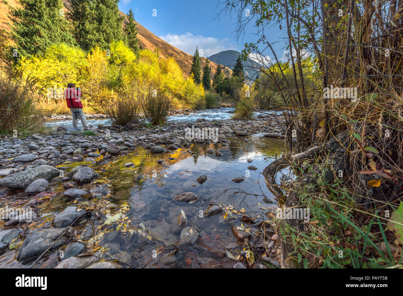 Autumn in Almaty region, Kazakhstan. Turgen river Stock Photo - Alamy