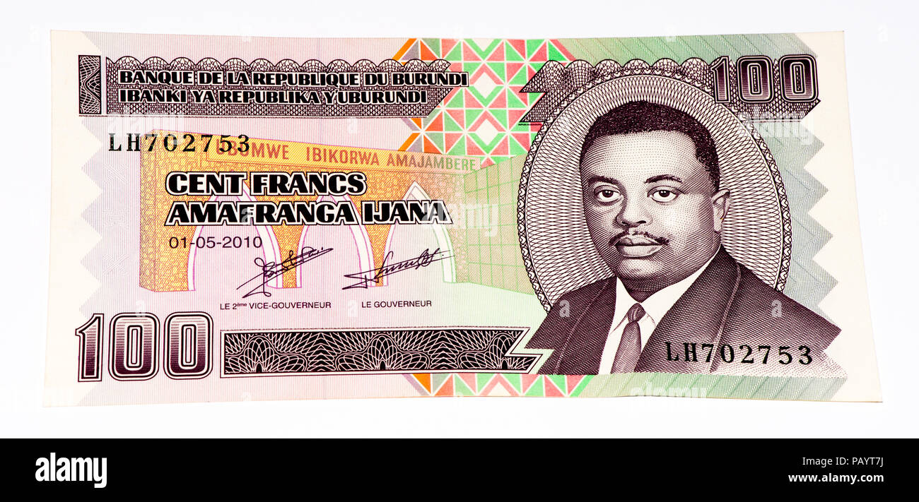 100 Burundian francs. Burundian franc is the national currency of ...