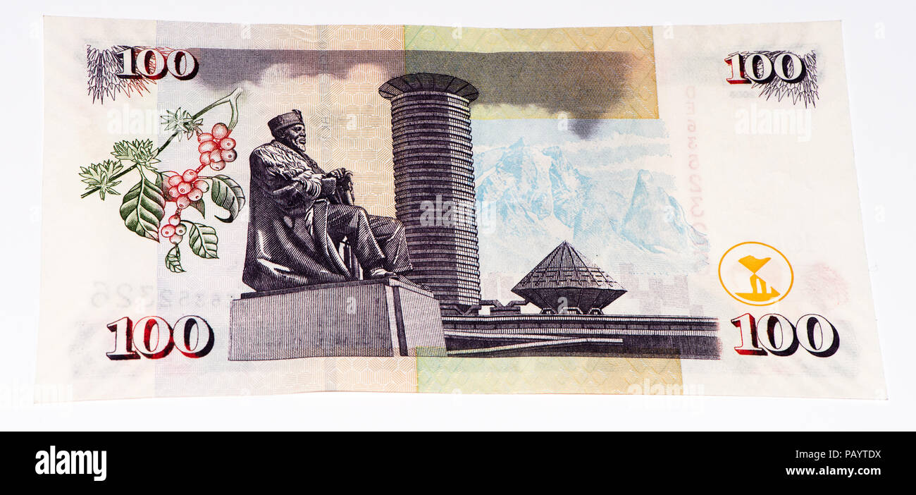 100 Kenyan shillings bank note of Kenya. Kenyan shilling is the ...