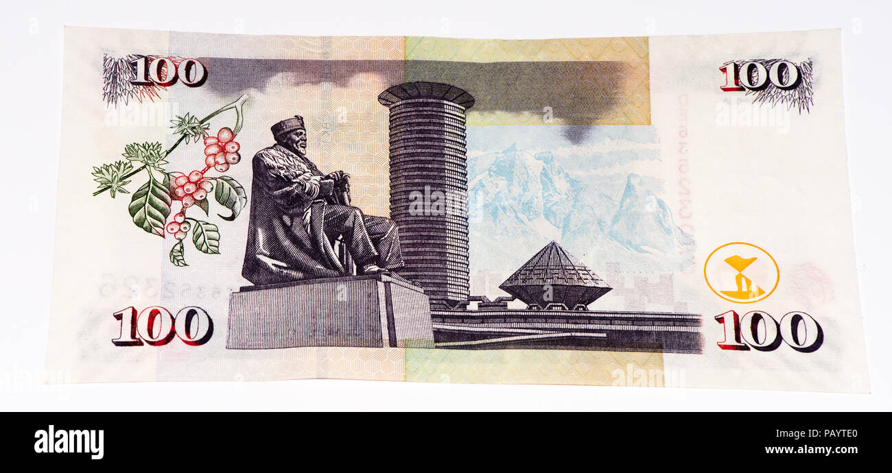 100 Kenyan shillings bank note of Kenya. Kenyan shilling is the ...