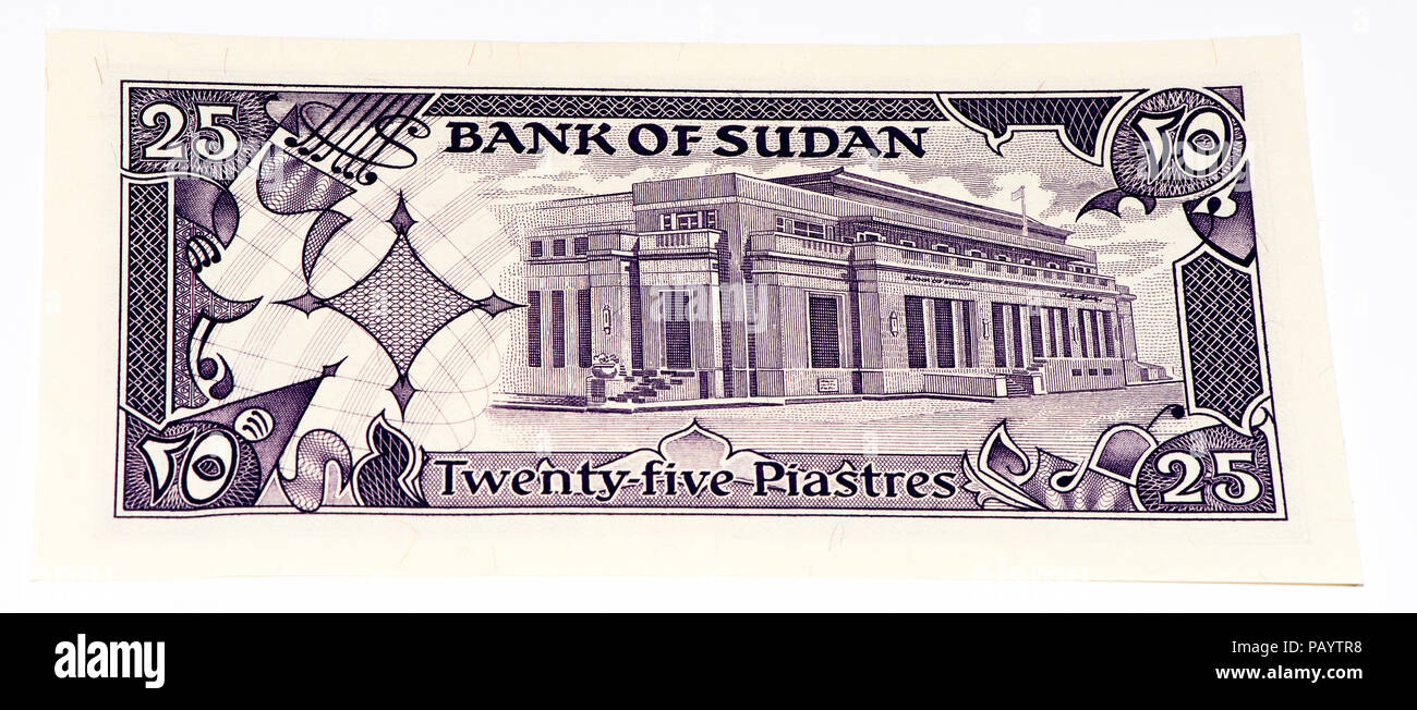 25 Sudanese piastres bank note, former currency of Sudan Stock Photo ...