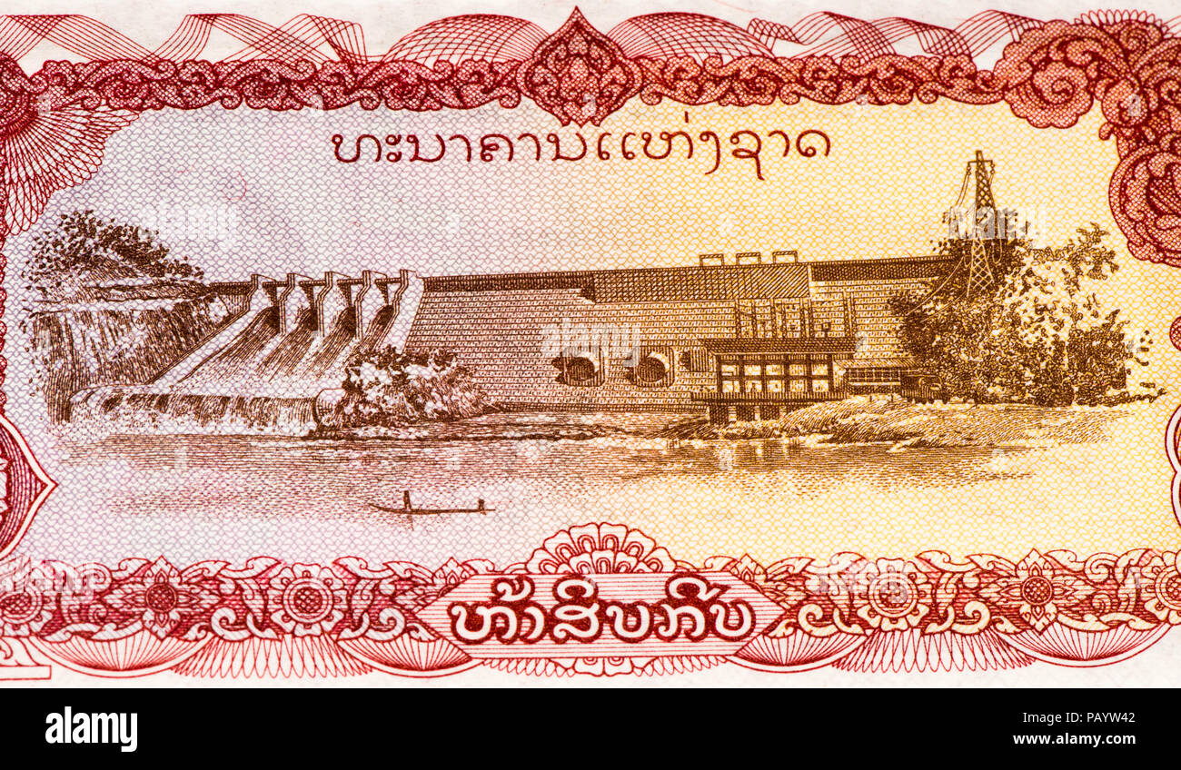 VELIKIE LUKI, RUSSIA - JULY 30, 2015: 100 kip bank note. Kip is the ...