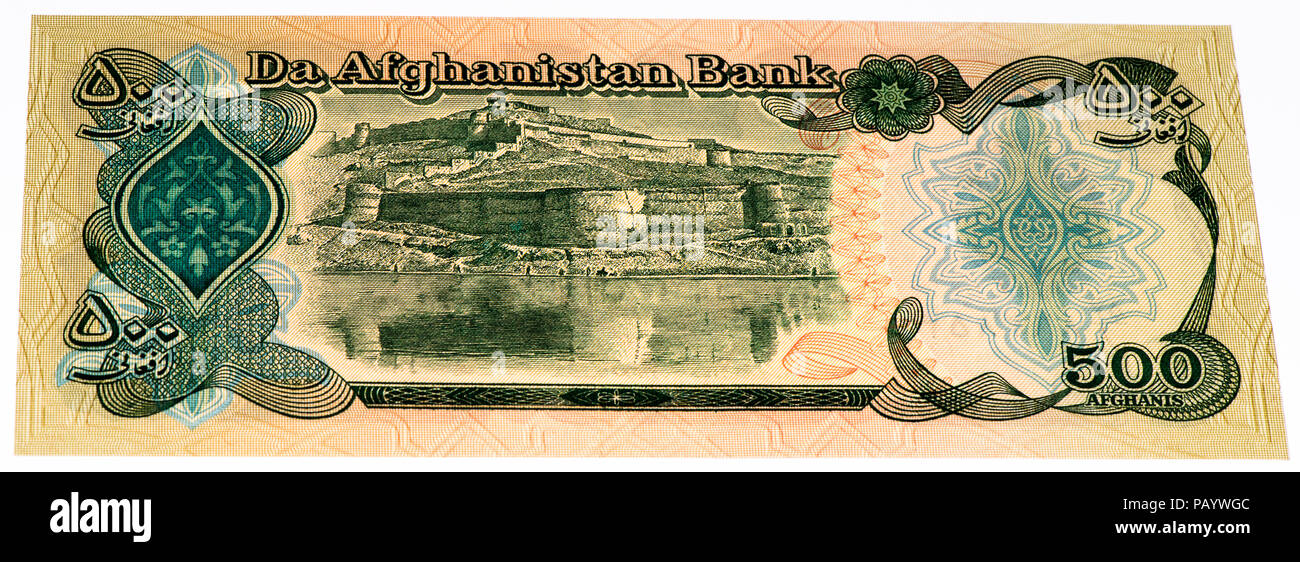 VELIKIE LUKI, RUSSIA - JULY 30, 2015: 500 afghani bank note. Afghani is ...