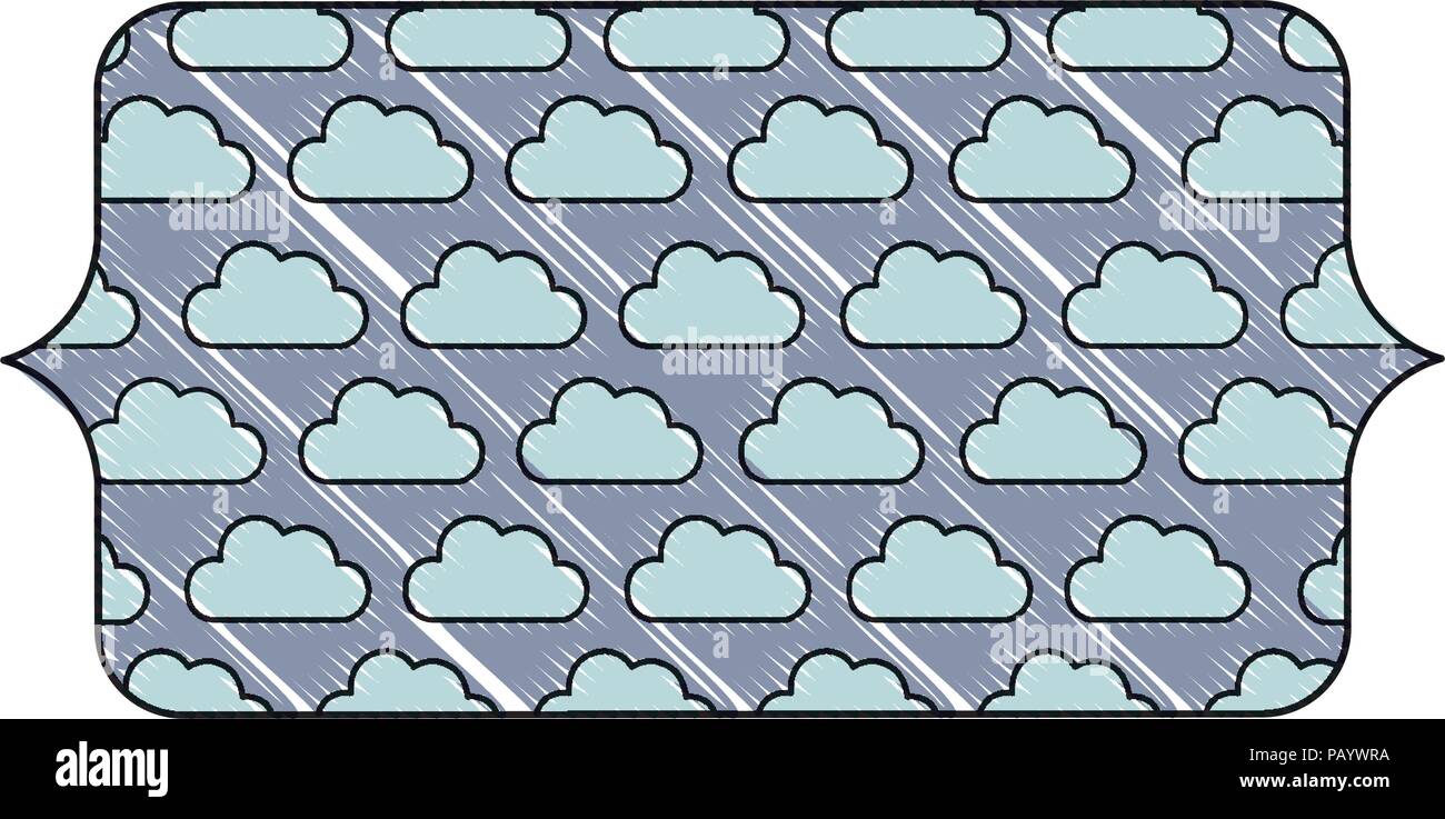 banner with clouds pattern over background, vector illustration Stock ...