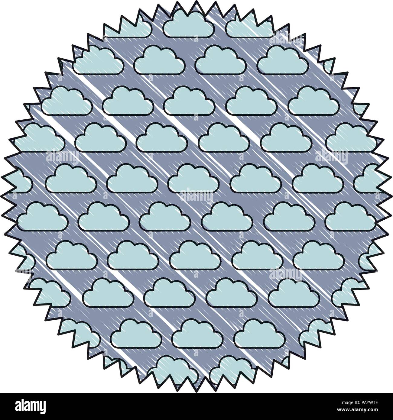 seal stamp with clouds pattern over background, vector illustration ...