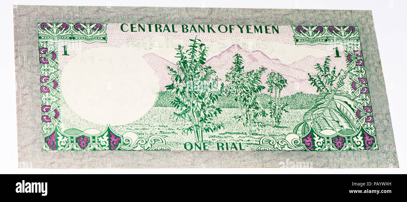 VELIKIE LUKI, RUSSIA - JULY 30, 2015: 1 Yemeni rial bank note. Rial is ...
