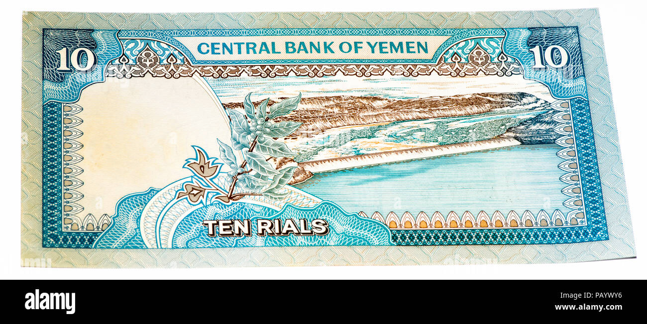 VELIKIE LUKI, RUSSIA - JULY 30, 2015: 10 Yemeni rial bank note. Rial is ...